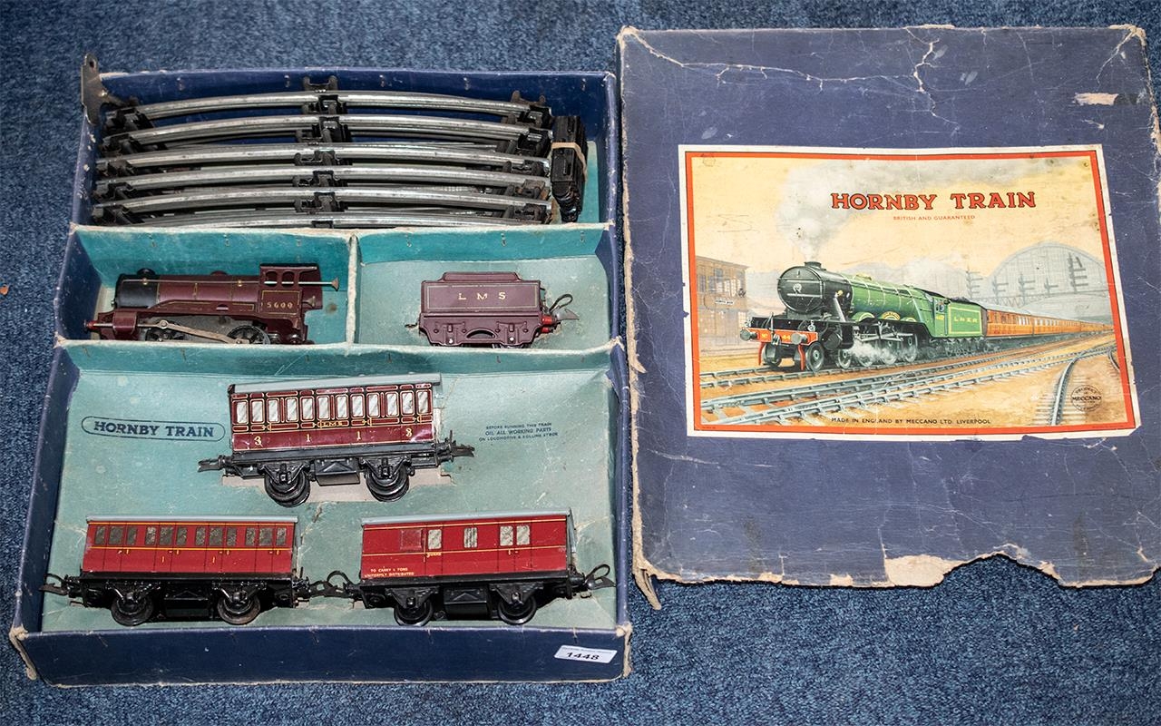 Hornby Clockwork Train Set, Gauge 0, Clockwork, in original box, engine ...
