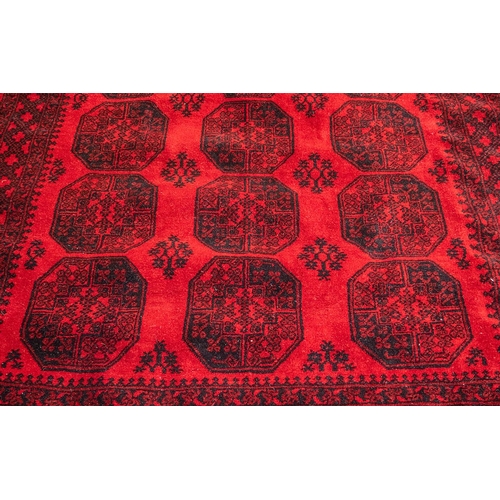 Large Red Persian Rug, attractive design with central panels and deep ...