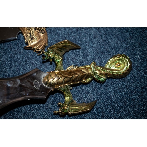 Two Heavy Good Quality Oriental Fantasy Decorative Display Daggers ...