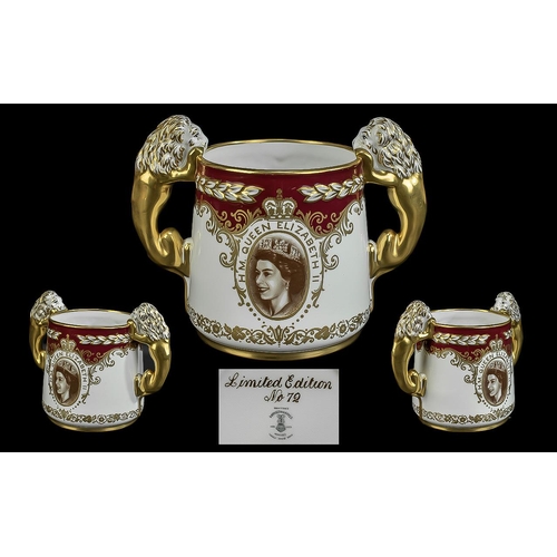 Staffordshire Pottery Queen Elizabeth II Coronation Pot, Limited ...