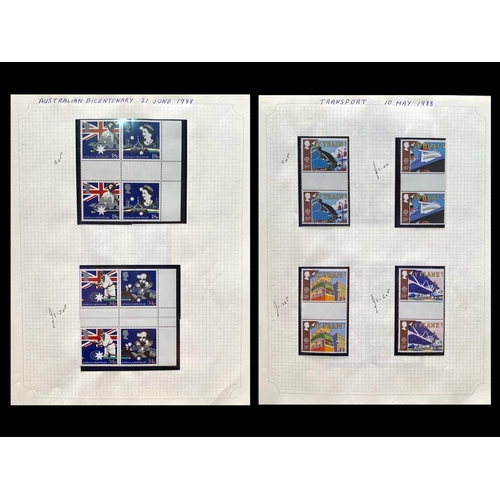 Stamp Interest - Album and collection of pages of GB mint 'gutter pair ...