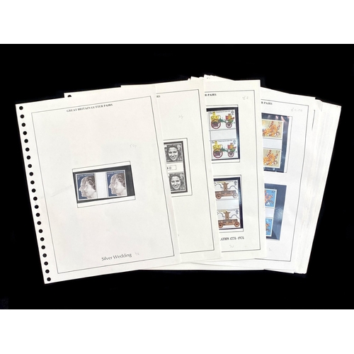 Stamp Interest - Album and collection of pages of GB mint 'gutter pair ...