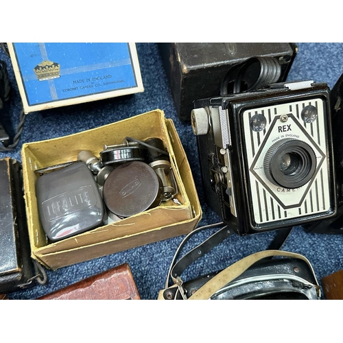 Box containing a quantity of cameras, to include Coronet XCLL boxed ...