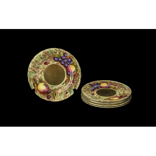 Five Aynsley Bone China Fruit Pattern Plates, 6.52 diameter, fruit and ...