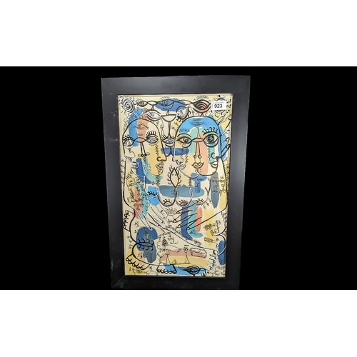 Signed Kabian Abstract, (French Artist Painting, Printmaking Born 1969 ...