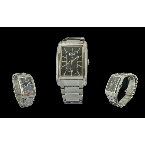 Hugo Boss Gents Heavy Stainless Steel Quartz Wrist Watch of rectangular ...