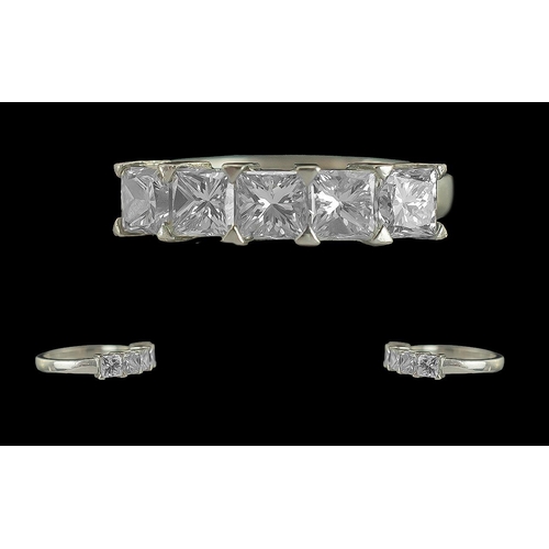 Ladies Quality Platinum 5 Stone Diamond Set Ring, Full Hallmark 950 ...