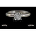Ladeis Quality Platinum Single Stone Diamond Dress Ring, Full Hallmark ...