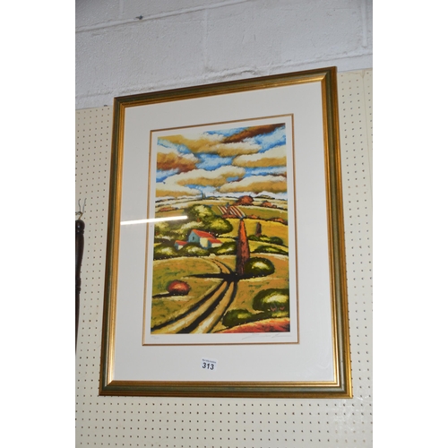 Framed signed print unknown artist