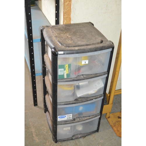 plastic chest & contents