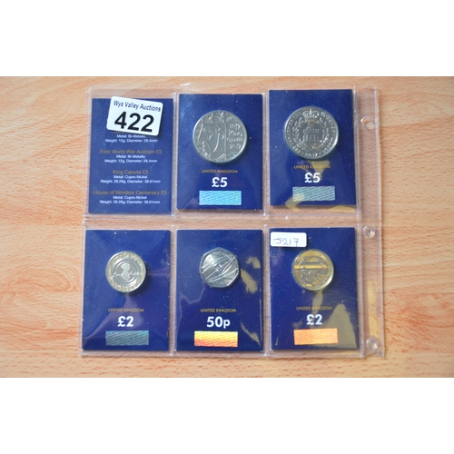 5 sealed collectable coins