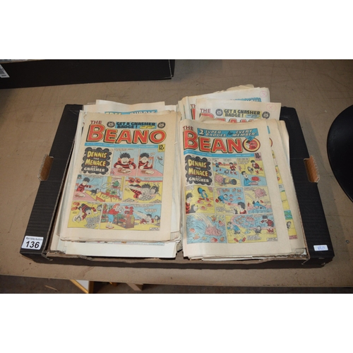 box of vintage beano comics