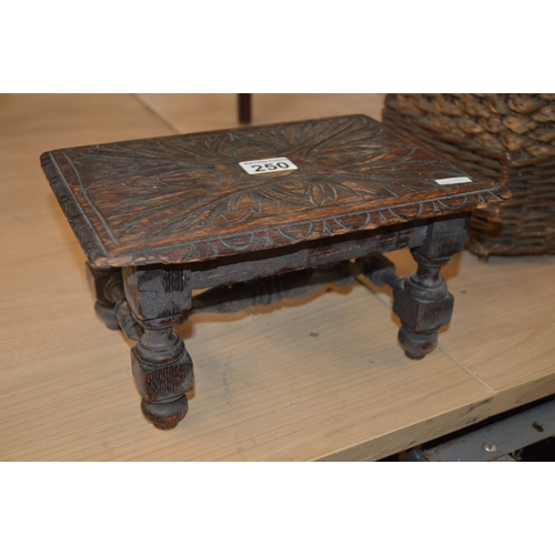 small hand carved wooden table