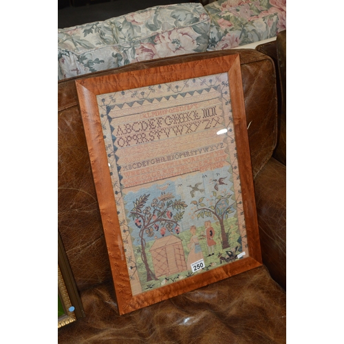 framed/glazed print of a tapestry sampler