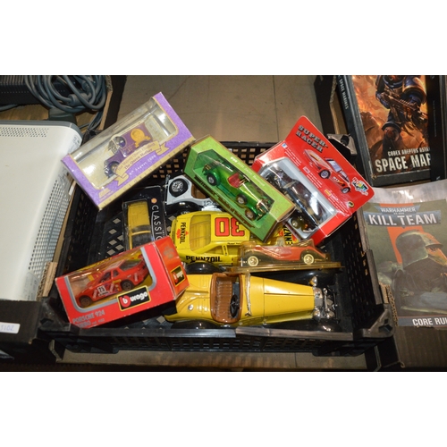 box of model toy cars