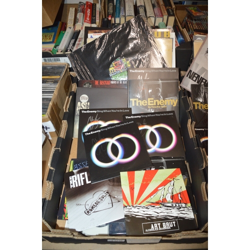 box of new vinyl records inc. some signed
