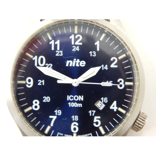 Gentleman's NITE ICON Wristwatch, 100m, Crystal Glass, Date Aperture ...