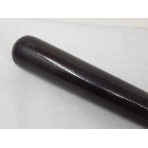 Good Lignum Vitae Truncheon with Leather Strap: Measuring 38cm