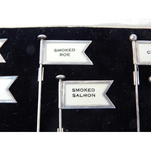 Set of Silver Sandwich Flags Hallmarked Birmingham 1928 by Adolf Scott ...