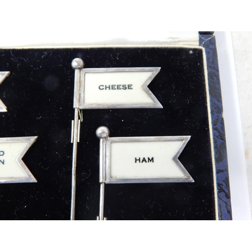 Set of Silver Sandwich Flags Hallmarked Birmingham 1928 by Adolf Scott ...