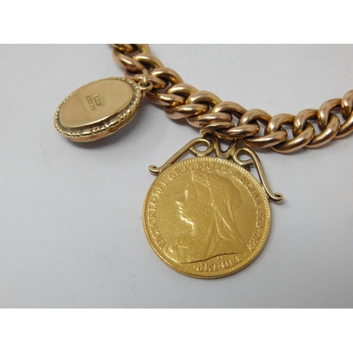 9ct Gold Charm Bracelet Set with Numerous Charms & a Victorian 1893 ...