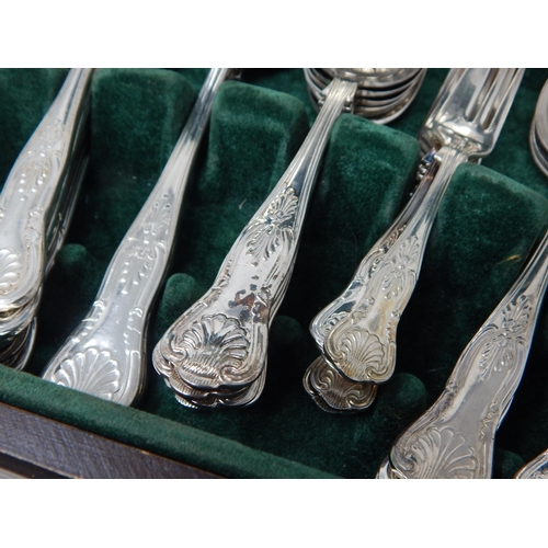 A Canteen of Kings Pattern Silver Plated Cutlery For 6 Places Settings ...