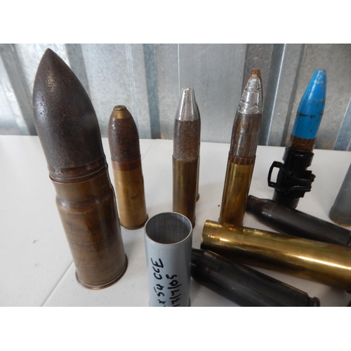 Large quantity of Anti aircraft and small shell cases some with ...