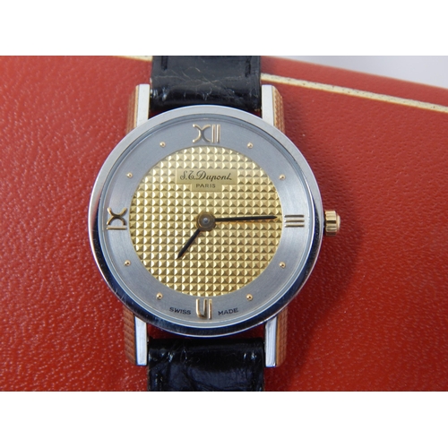 S. J Dupont, Paris: Ladies Two Tone Wristwatch, 199.31.3 on Black ...