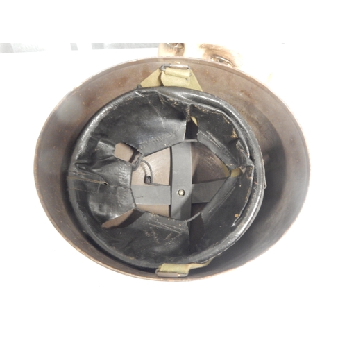 1952 British Army turtle helmet FFI III with liner and chin strap