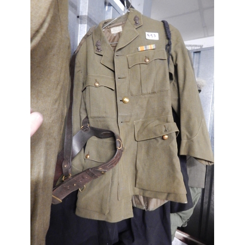 WW1 Royal engineers officers jacket with ribbon bar and lanyard