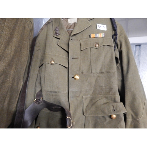 WW1 Royal engineers officers jacket with ribbon bar and lanyard