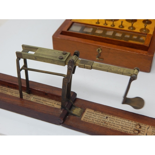 19th Century Set of Sovereign Scales in Folding Wooden Case together ...