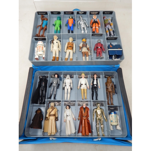 An Original 1977 Star Wars Figures Collectors Case containing 24 figures