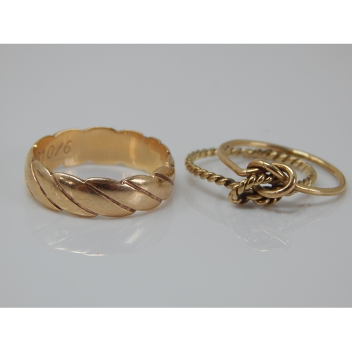9ct Gold Ring Size P together with a further 9ct Gold Two Part Ring ...