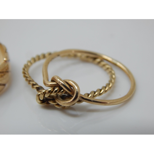 9ct Gold Ring Size P together with a further 9ct Gold Two Part Ring ...
