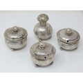 Chinese Hallmarked Silver Four Piece Cruet Set