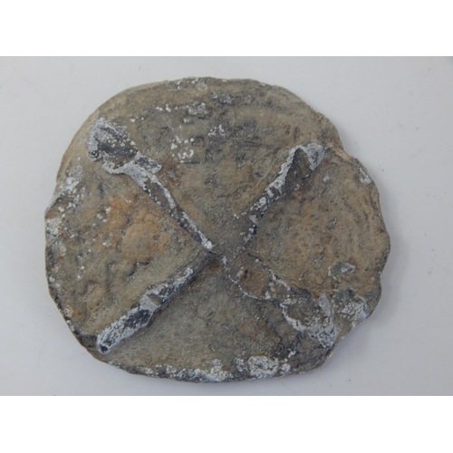 Medieval Lead Disc with Crossed Arrows 58mm x 51mm together with a ...