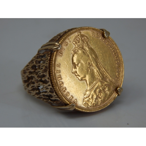 Victoria Full Gold Sovereign 1889 in 9ct Gold Ring: Size S: Gross ...