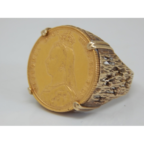 Victoria Full Gold Sovereign 1889 in 9ct Gold Ring: Size S: Gross ...