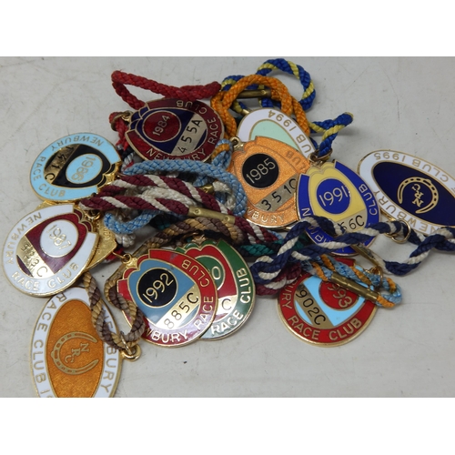 Pair of vintage opera glasses, selection of Newbury Races members metal ...