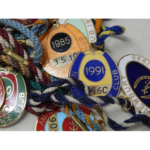 Pair of vintage opera glasses, selection of Newbury Races members metal ...