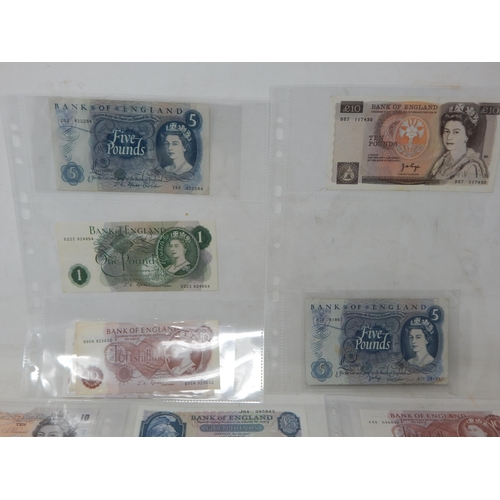 A large collection of vintage Bank of England banknotes total face ...
