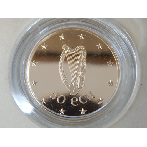 1990 Central Bank of Ireland Gold & Silver 3 Coin Set Comprising 22ct ...