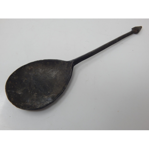 Early 16th Century Diamond Point Pewter Spoon with Fig Shaped Bowl c ...