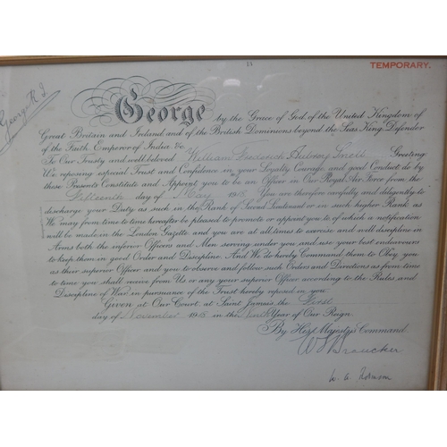 Early RAF commissioning scroll & WW2 grouping for William Frederick ...