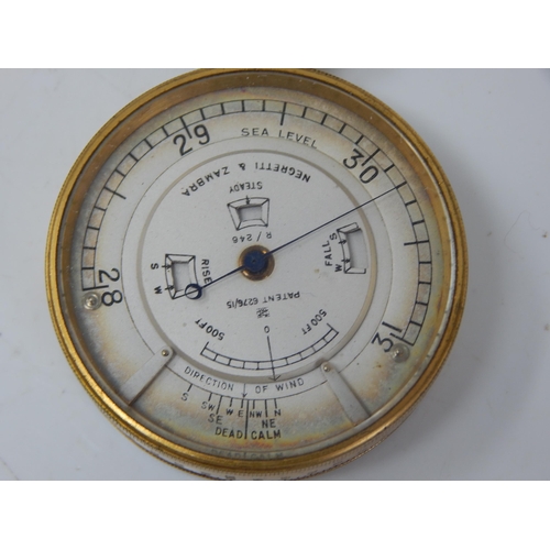 Pocket Weather Forecasting Aneroid Barometer by Negretti & Zambra c ...
