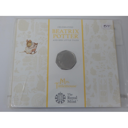 Royal Mint 50p Coins in Sealed Packs of Issue: Beatrix Potter: Peter ...