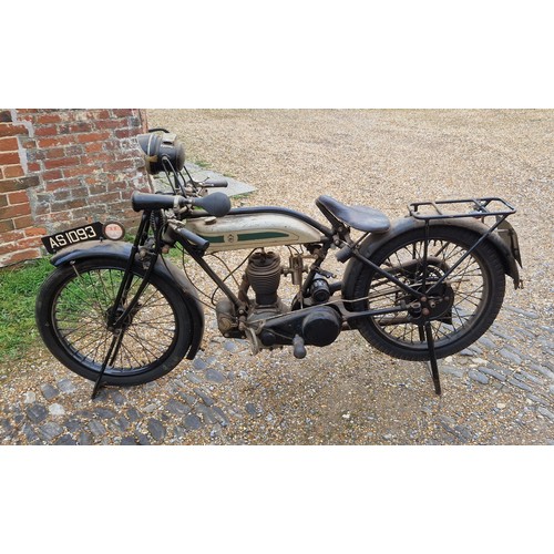 A 1927 Triumph Motorcycle, registration number AS 1093, first ...