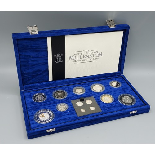 The United Kingdom Millenium Silver Collection containing thirteen ...