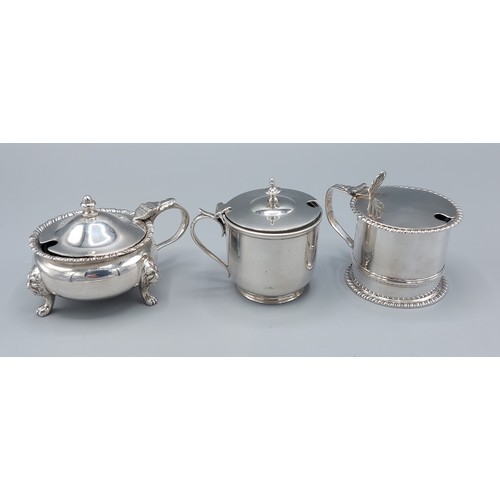 A London silver mustard together with a Chester silver mustard and ...